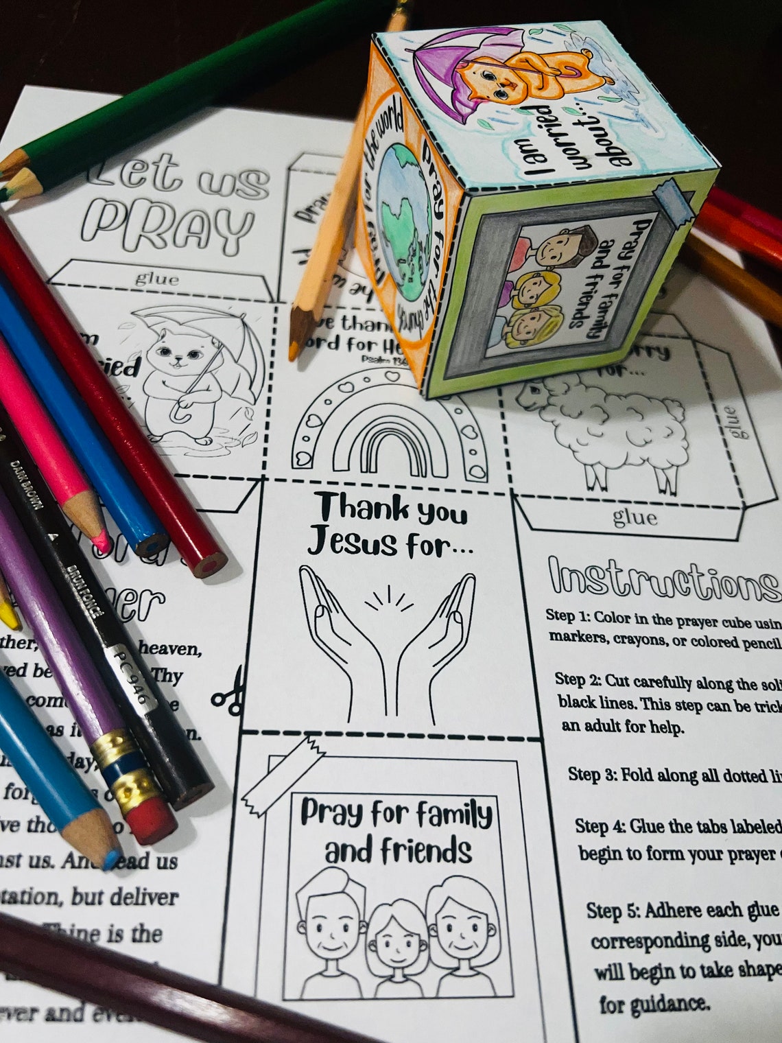 Prayer Cube | Christian Homeschool Activity | Paper Craft | Sunday ...