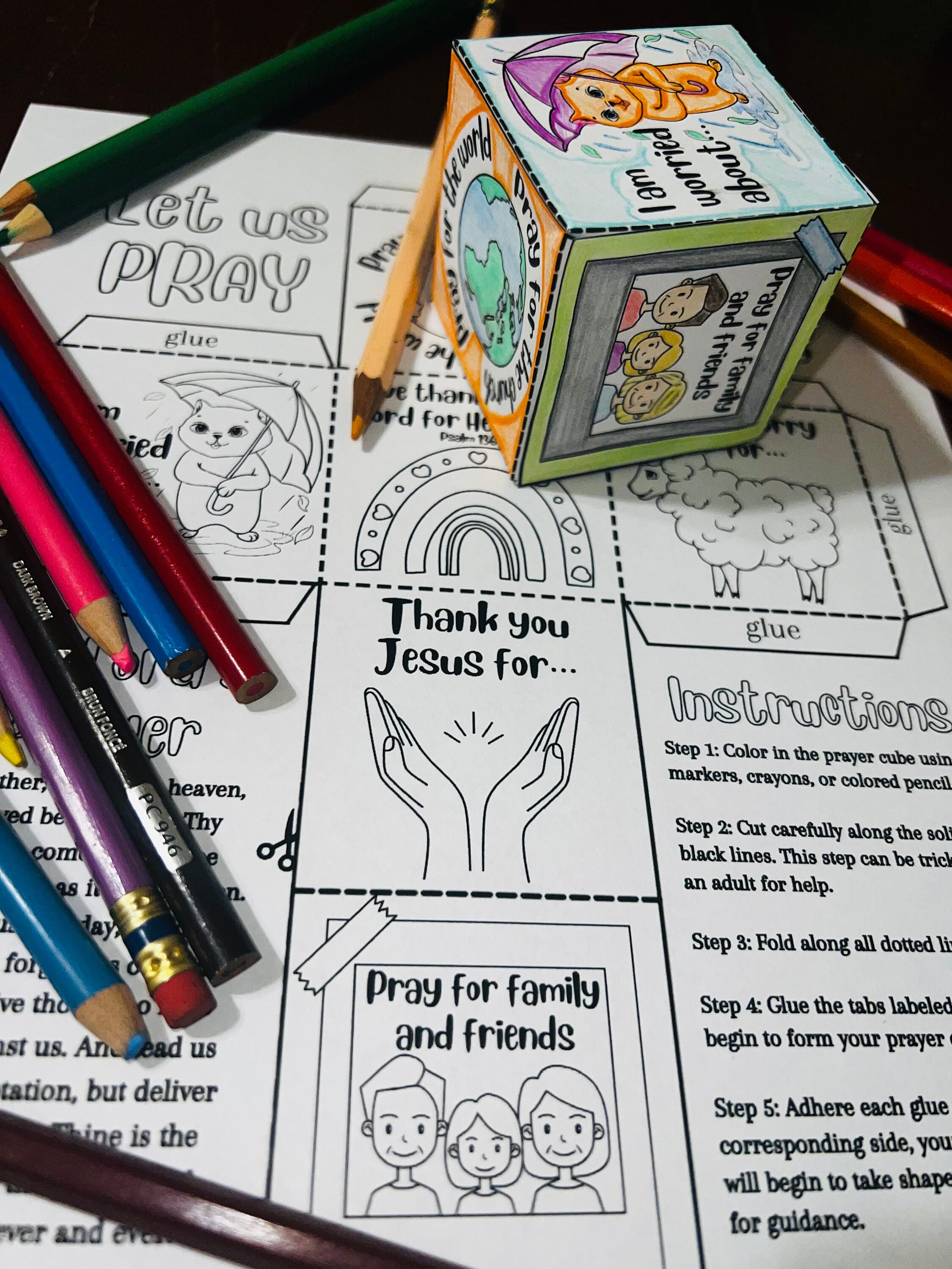 Prayer Cube | Christian Homeschool Activity | Paper Craft | Sunday ...
