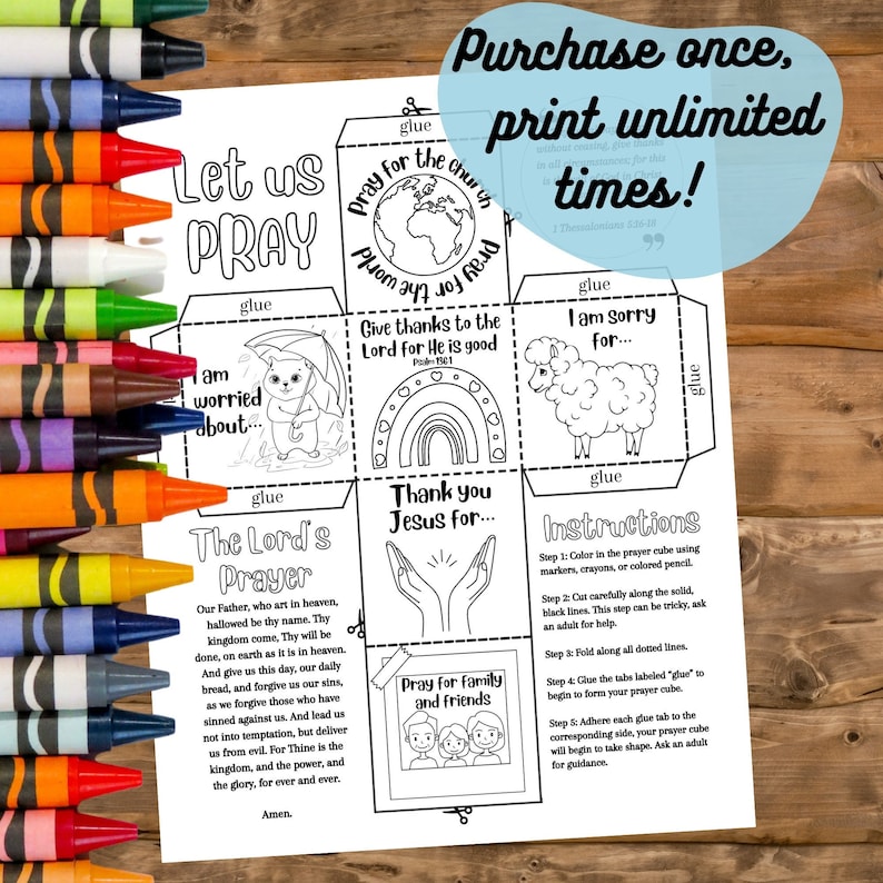 Prayer Cube | Christian Homeschool Activity | Paper Craft | Sunday ...