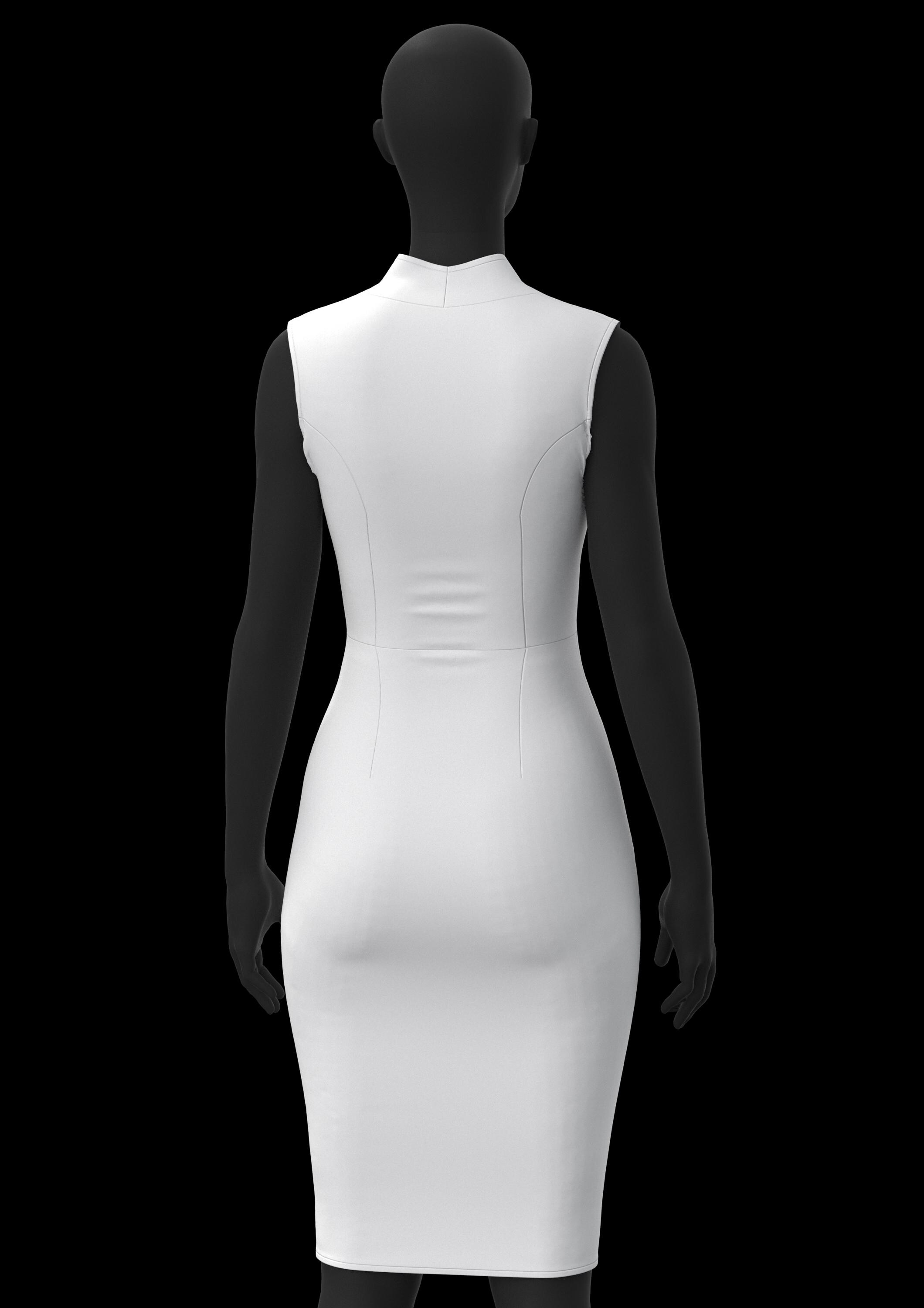 Tweed Pencil Dress 3D Model: Fashion Design File (ZPRJ Digital Download ...