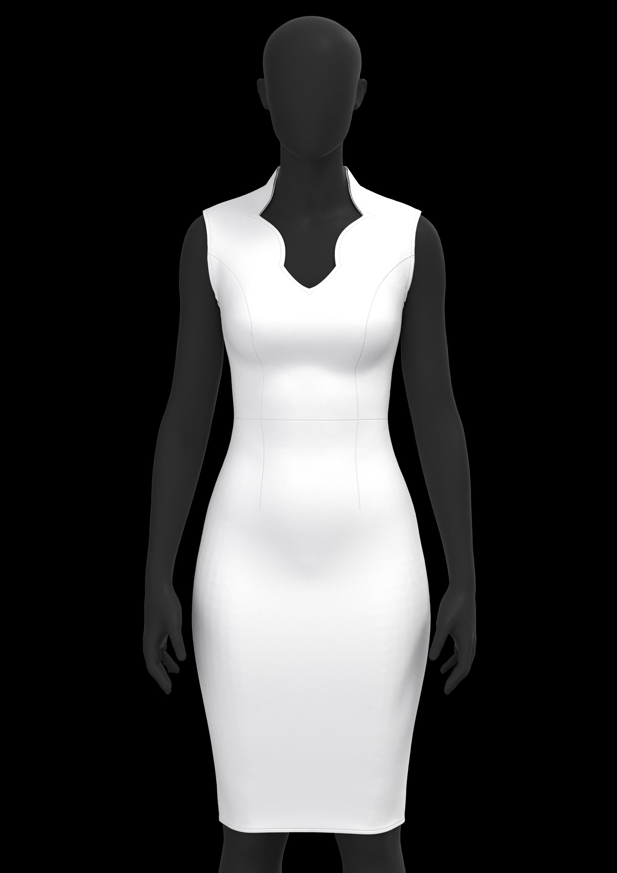 Tweed Pencil Dress 3D Model: Fashion Design File (ZPRJ Digital Download ...