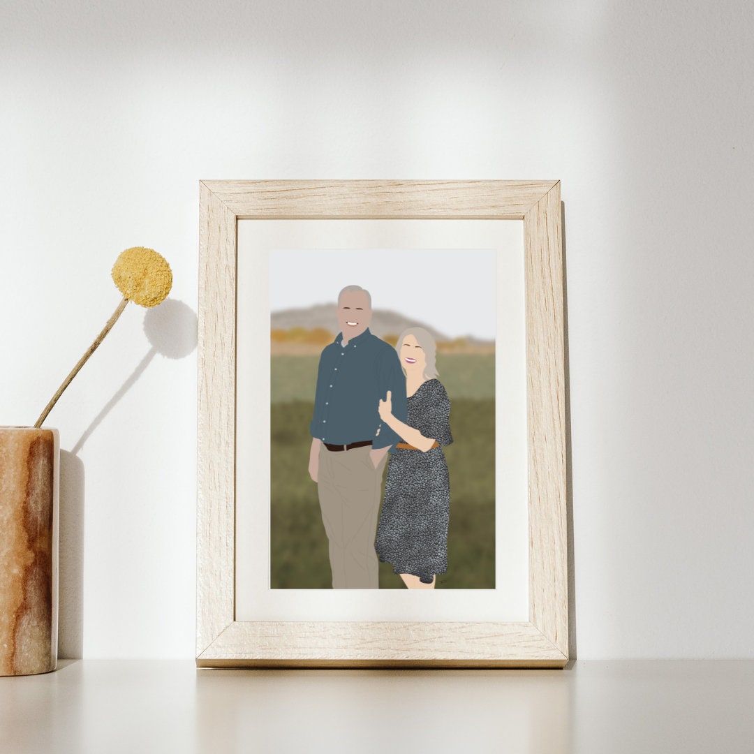 Custom Couples Digital Portrait, Digital Art, Personalized Illustration ...