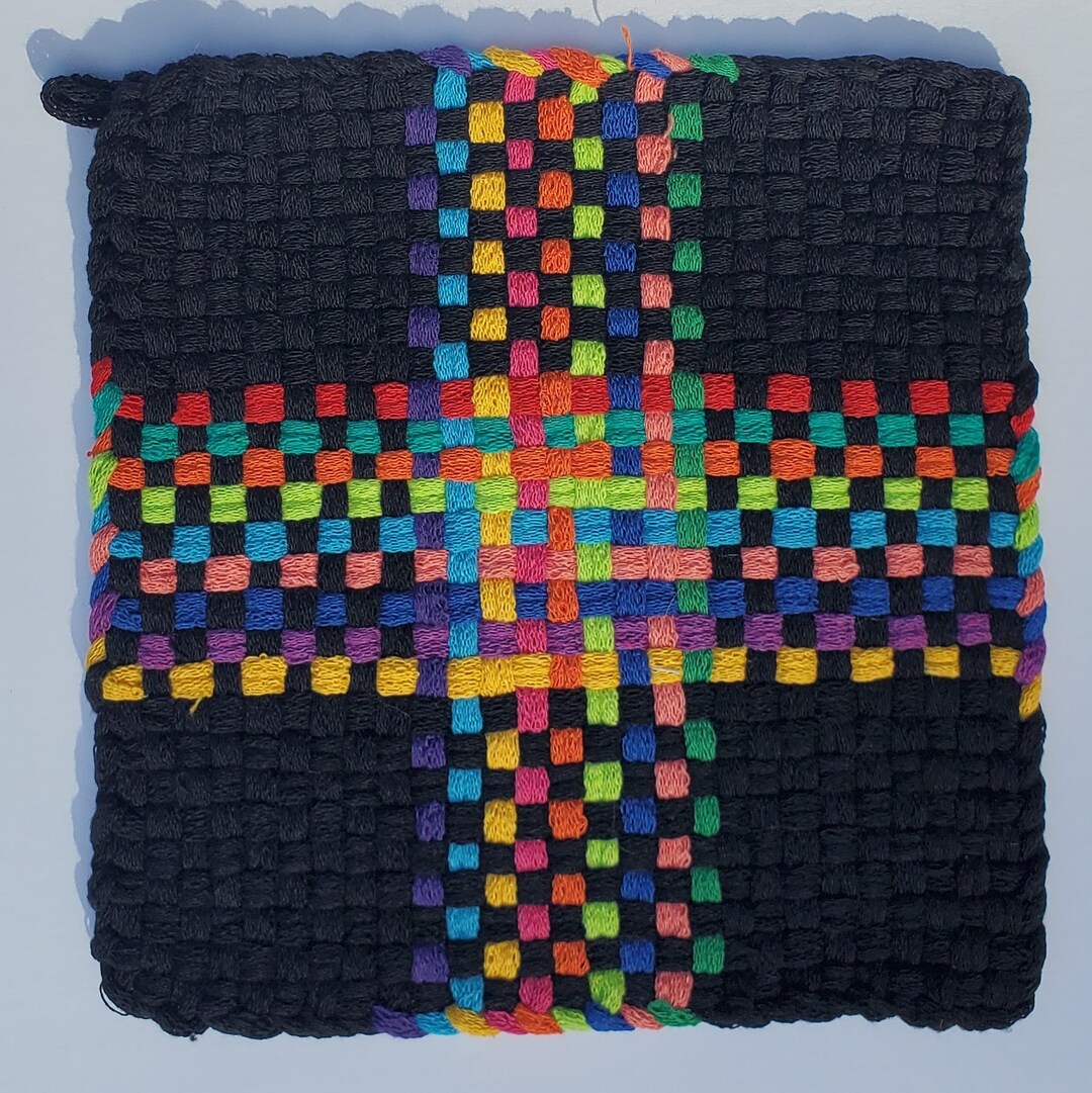Black and Neon/brights Nine Block Potholder - Etsy