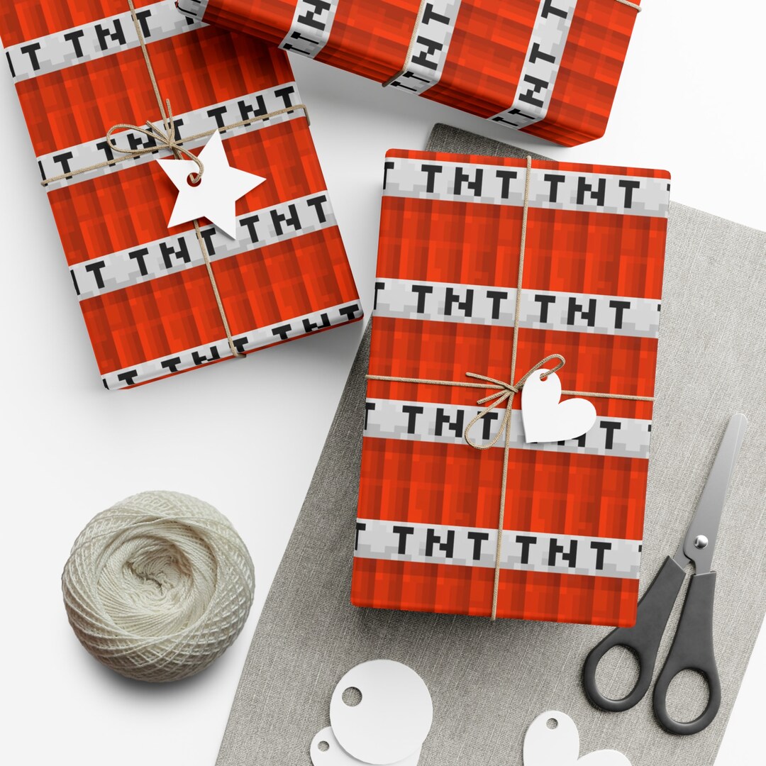 TNT Gamer Birthday Christmas Gift Wrapping Paper - Etsy