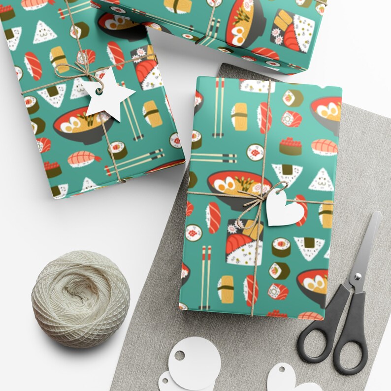 Ramen & Sushi Gift Wrapping Paper - Etsy