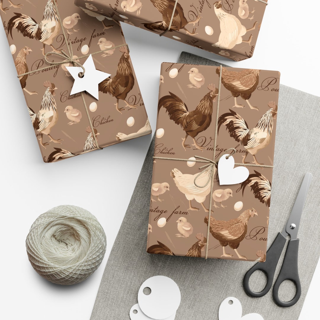 Fancy Poultry Chicken Gift Wrapping Paper - Etsy