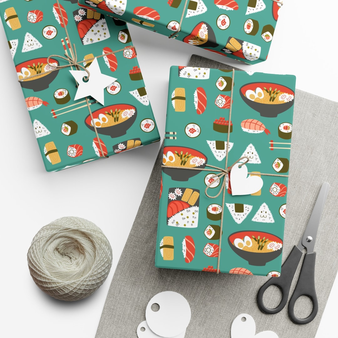 Ramen & Sushi Gift Wrapping Paper - Etsy
