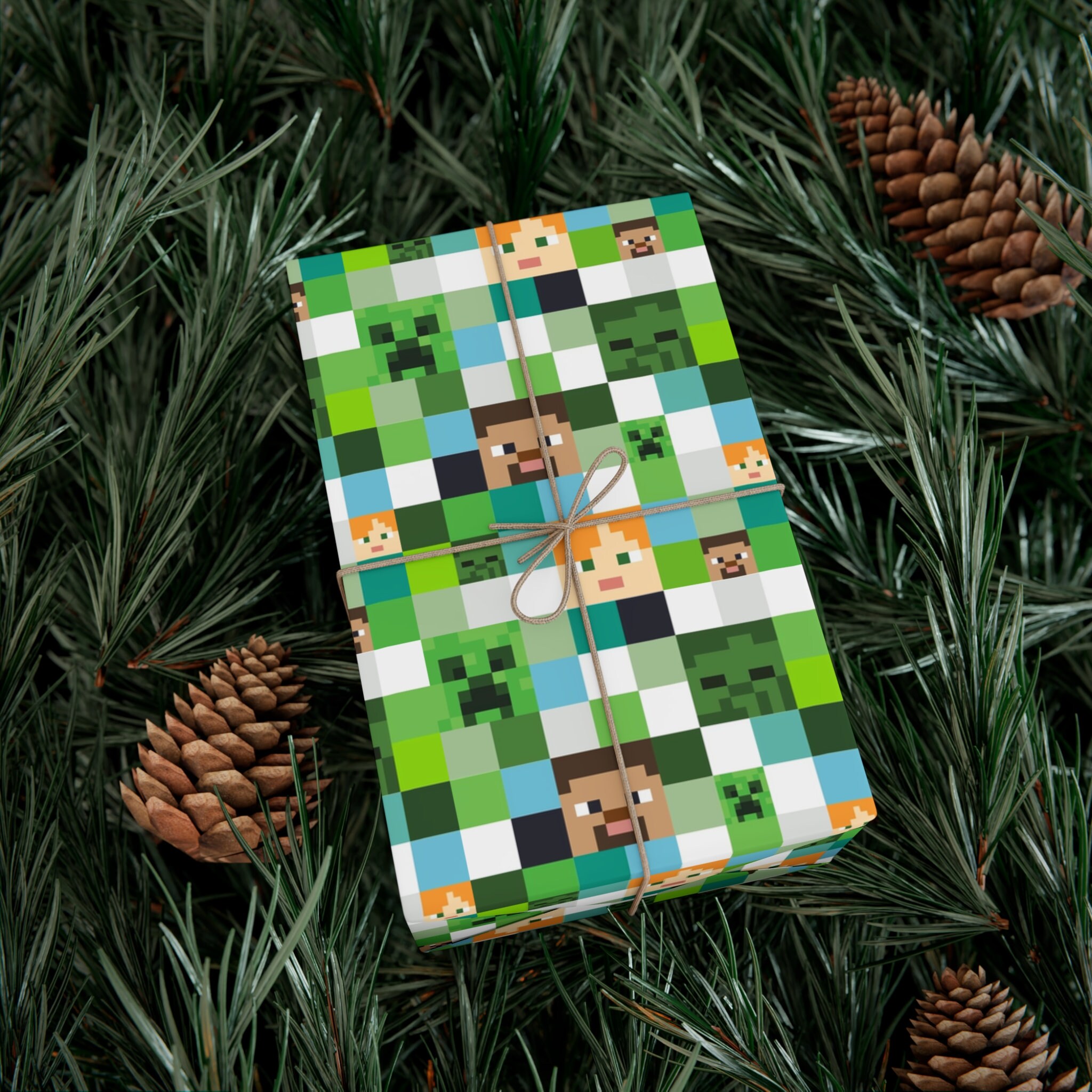 Creepers, Humans & Zombies Gamer Birthday Christmas Gift Wrapping Paper ...