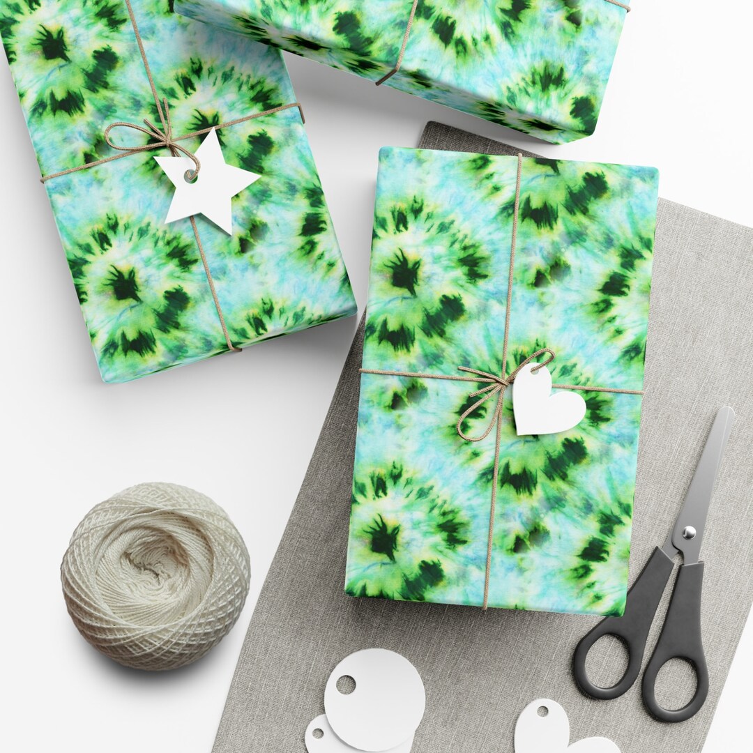 Green Tie Dye Circles Gift Wrapping Paper - Etsy
