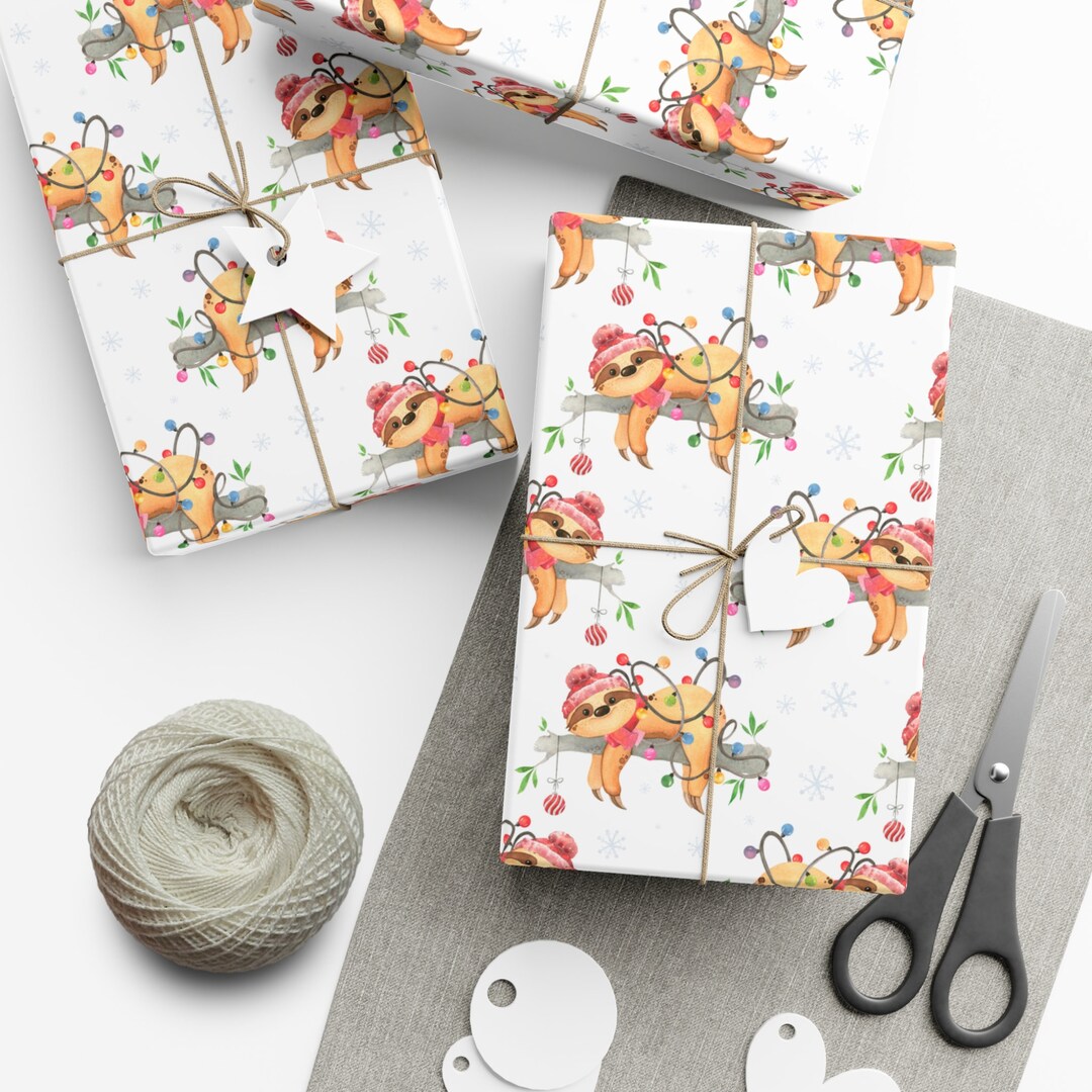 Christmas Sloths Gift Wrapping Paper - Etsy