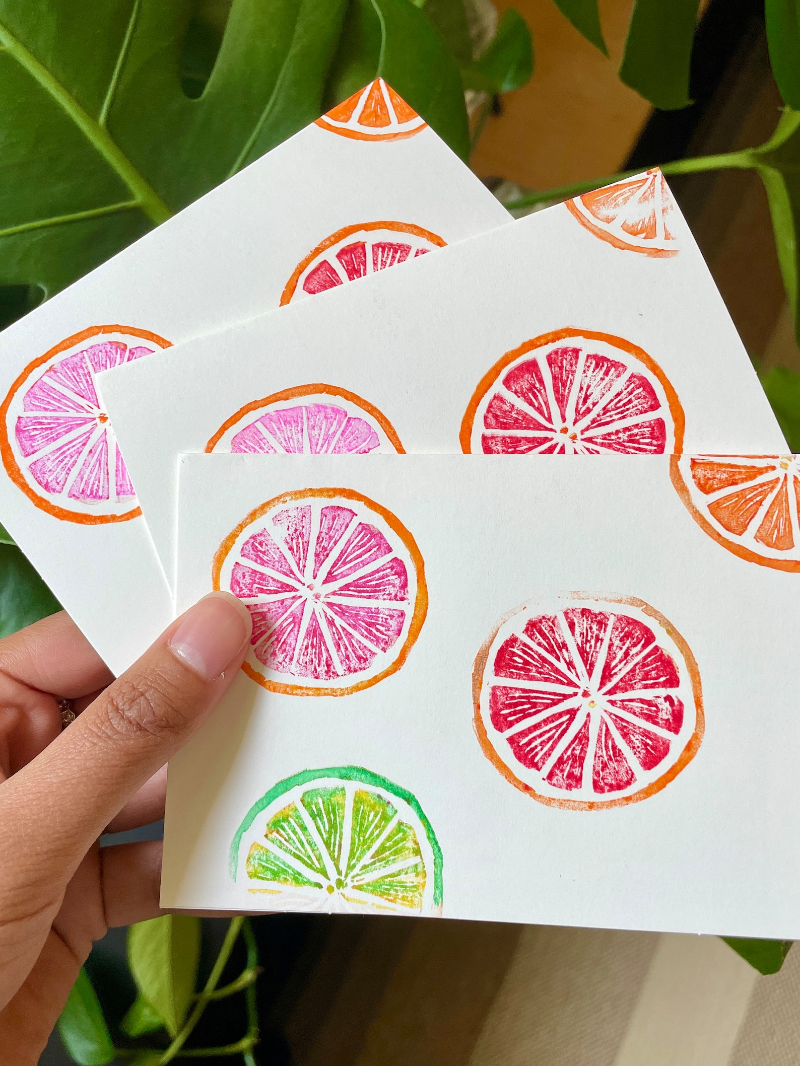 Citrus Stamped Blank Note Cards (set of 2) - Etsy