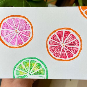 Citrus Stamped Blank Note Cards (set of 2) - Etsy