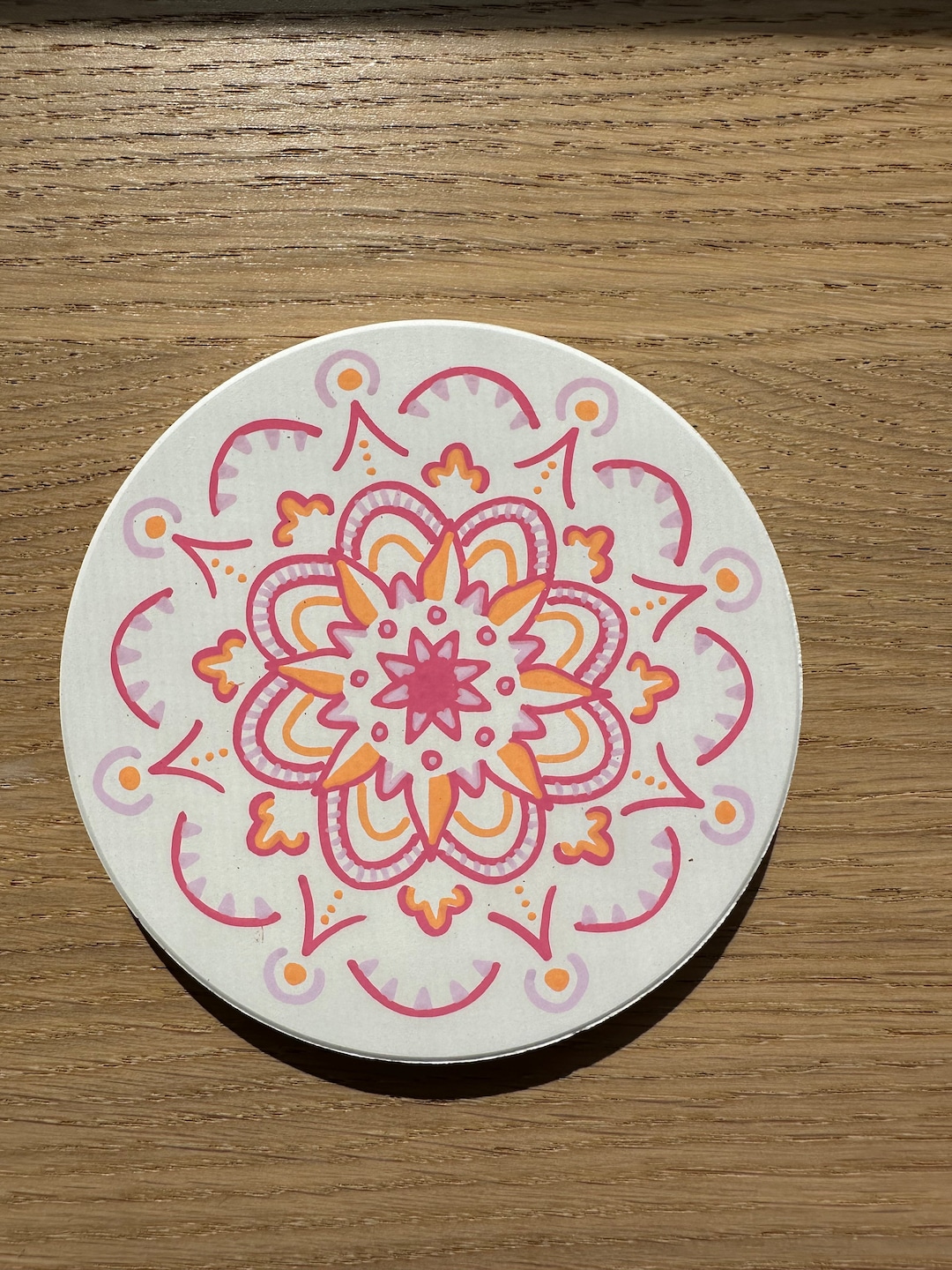 Set of 4 Hand-drawn Mandala Coasters; Living Room, Kitchen Decor ...