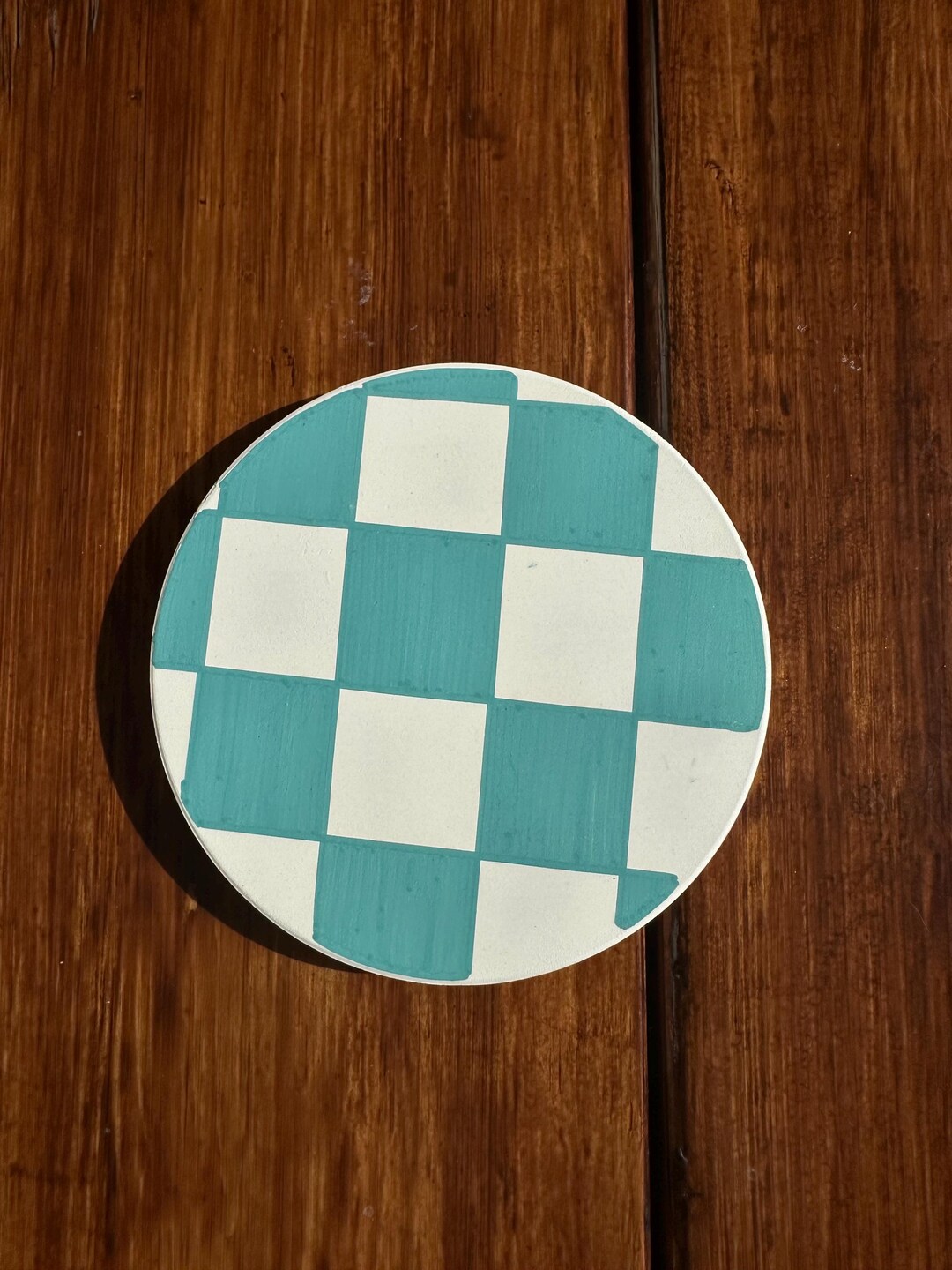 Set of 4 Hand-drawn Checkerboard Coasters; Kitchen Decor; Mother's Day ...