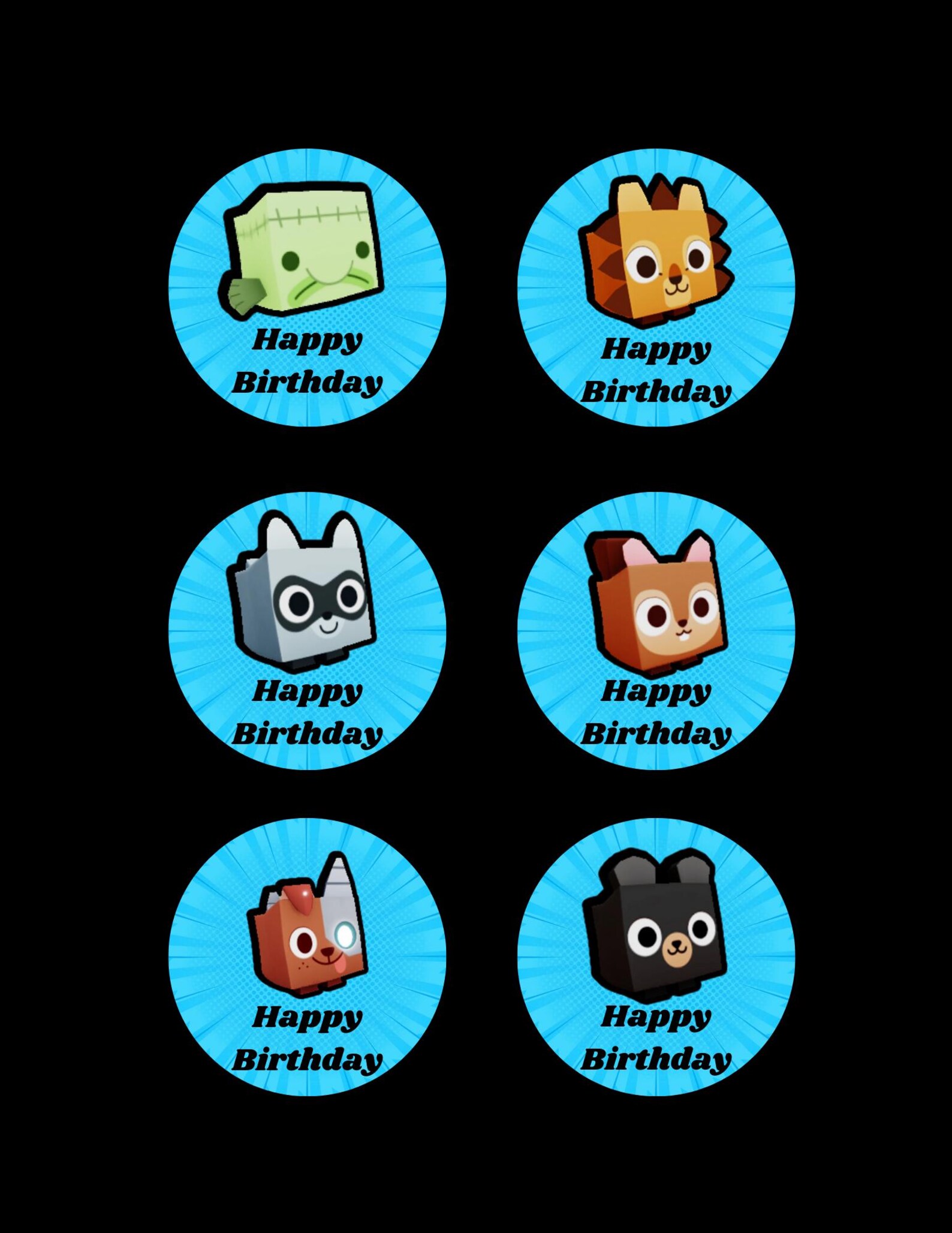 Downloadable Pet Simulator Cupcake Toppers - Etsy