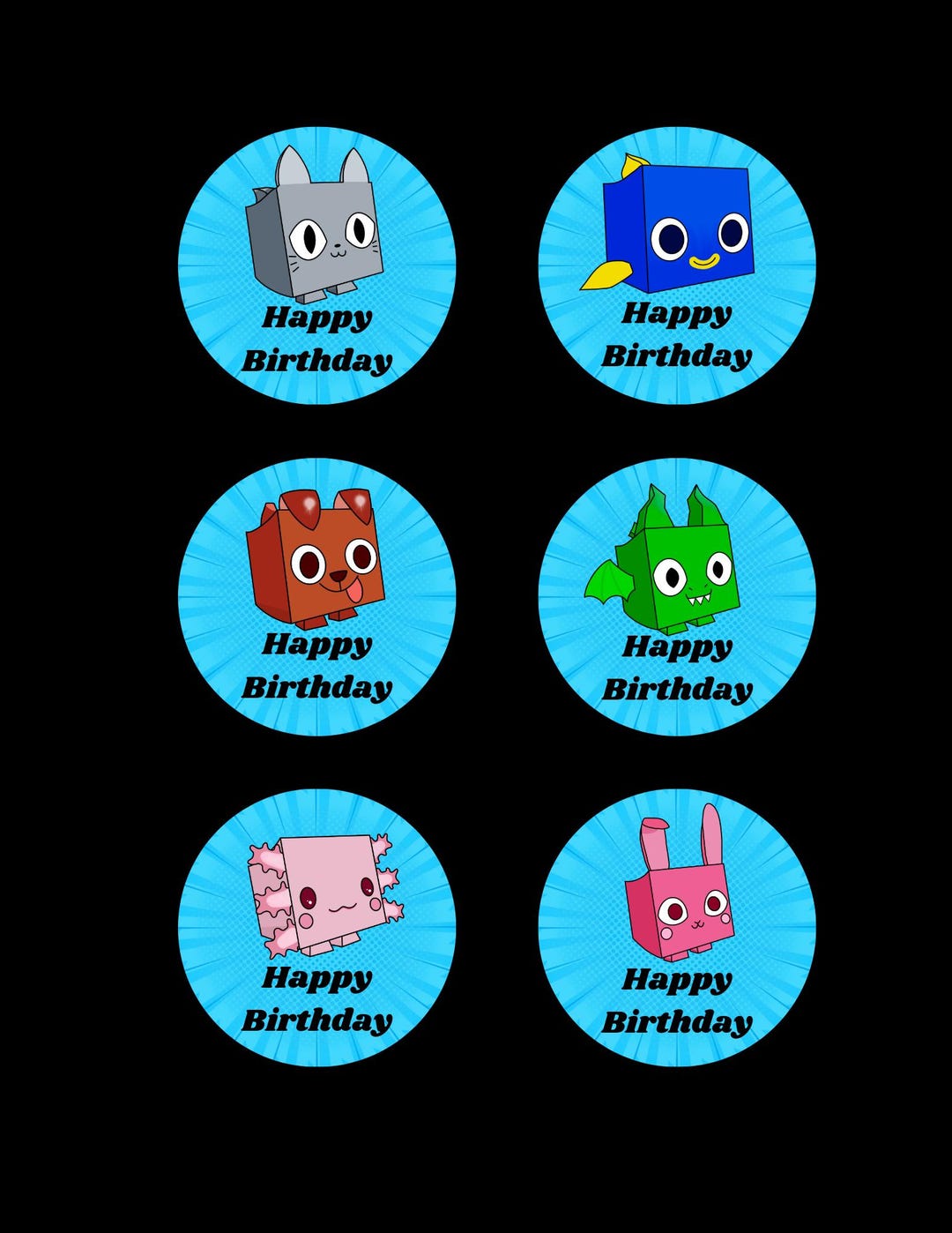 Downloadable Pet Simulator Cupcake Toppers - Etsy