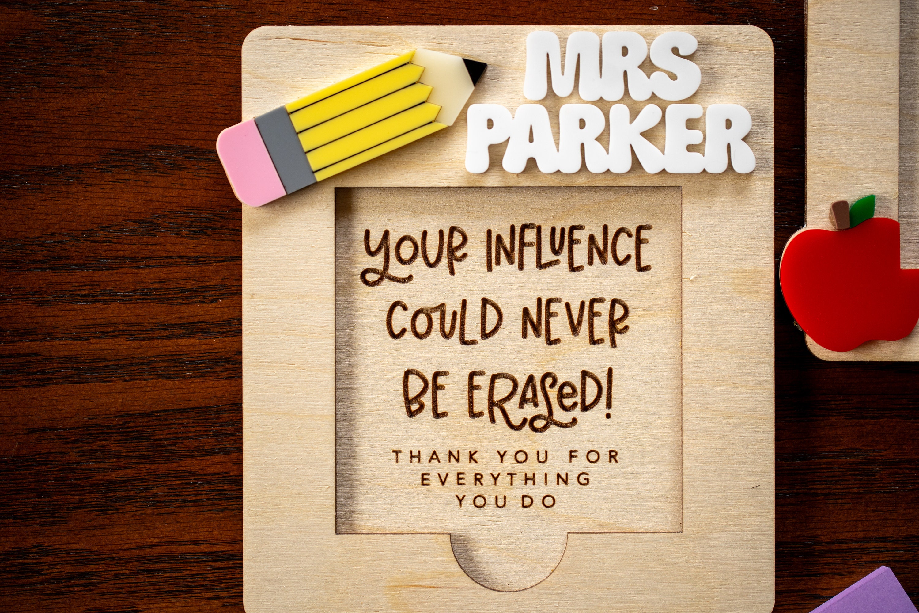 Teacher Appreciation Gift Sticky Note Holder, Teacher Sticky Note ...