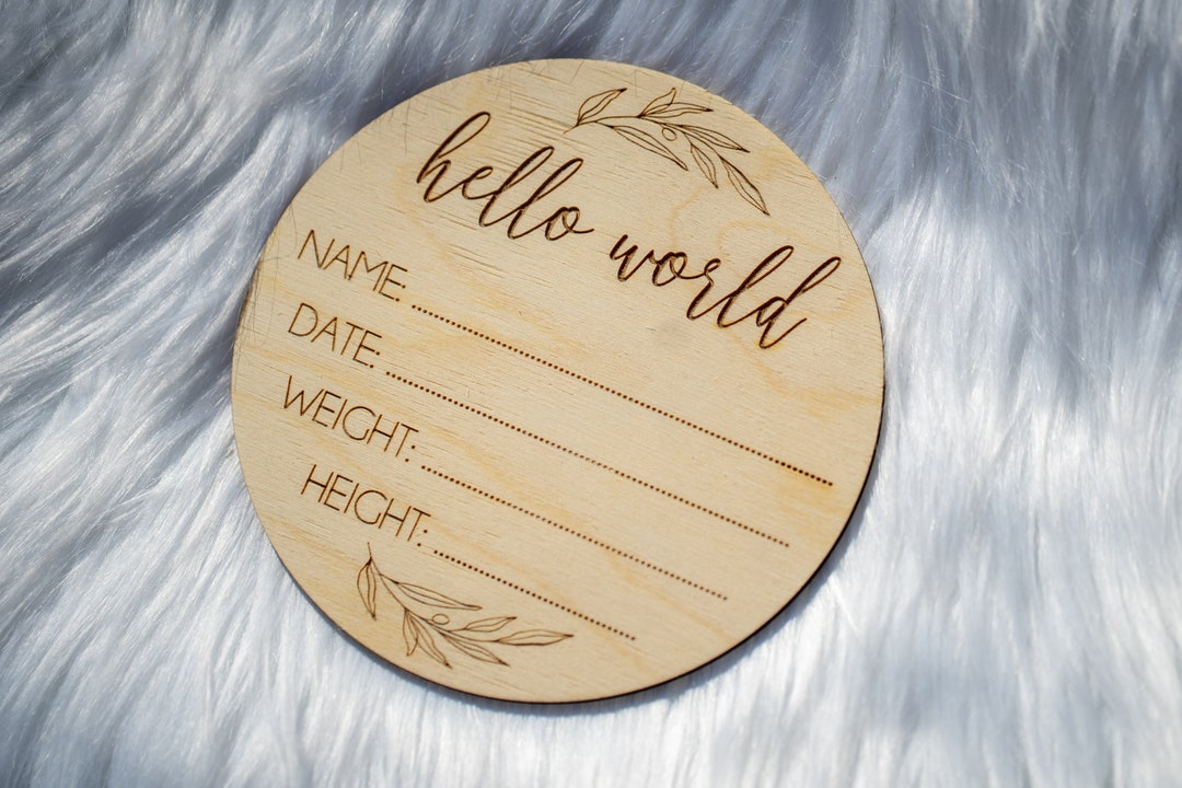 Newborn Birth Stats Wood Sign, Hello World Baby Stats Sign, Baby ...