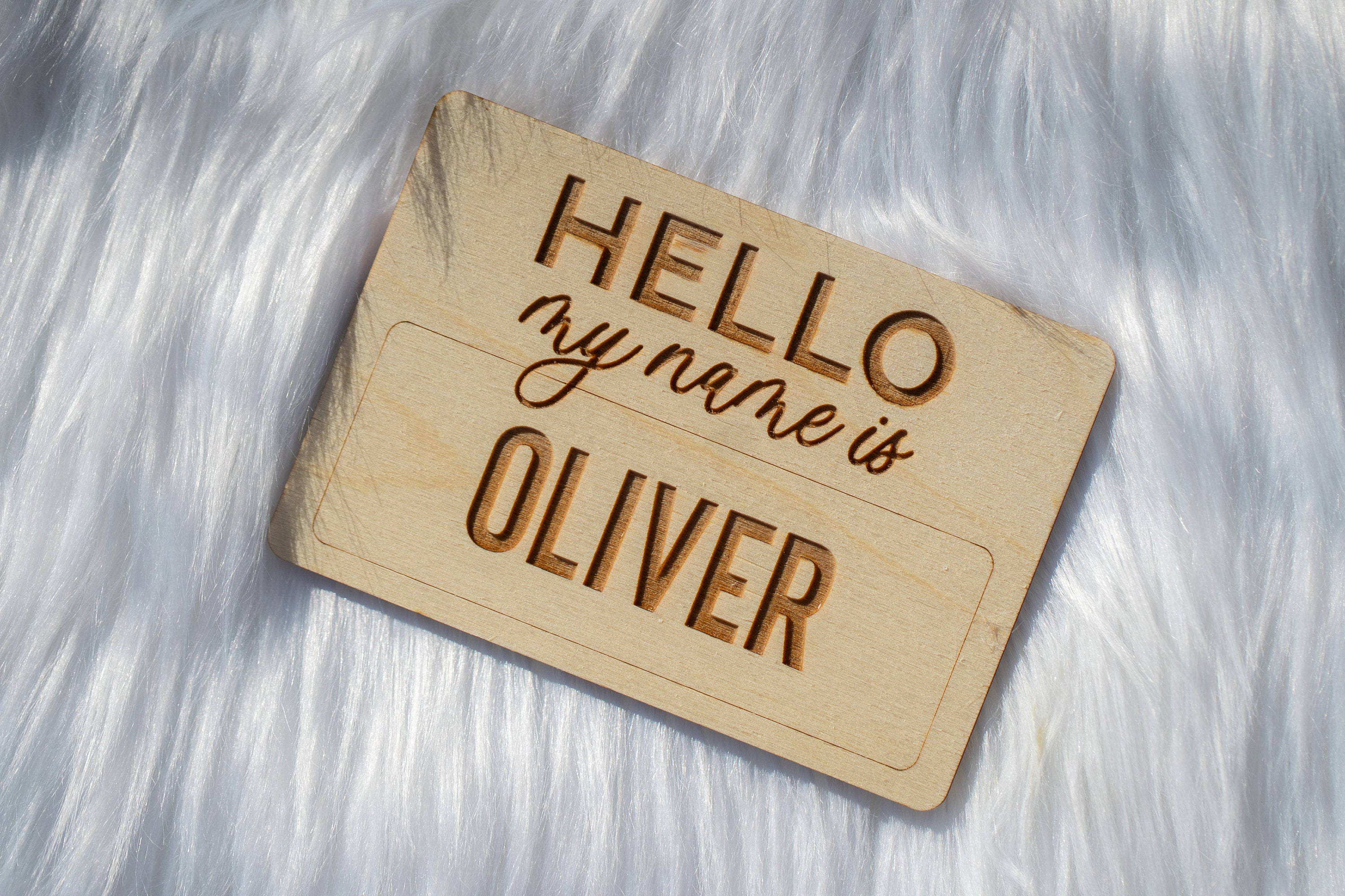 Birth Announcement Sign, Hello My Name is Wooden Sign, Baby Name ...