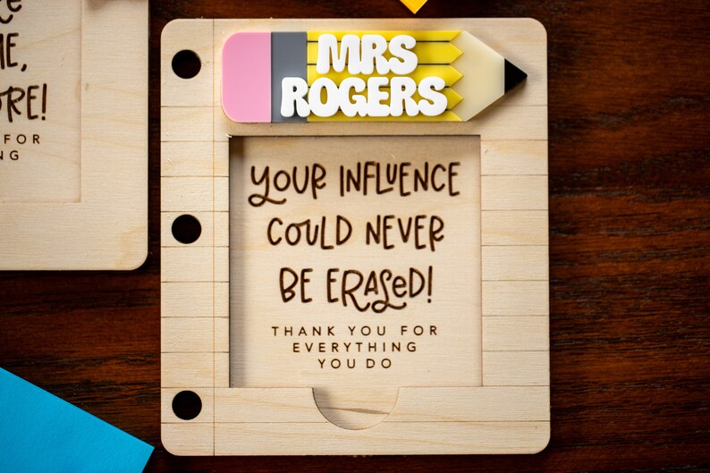 Teacher Appreciation Gift Sticky Note Holder, Teacher Sticky Note ...