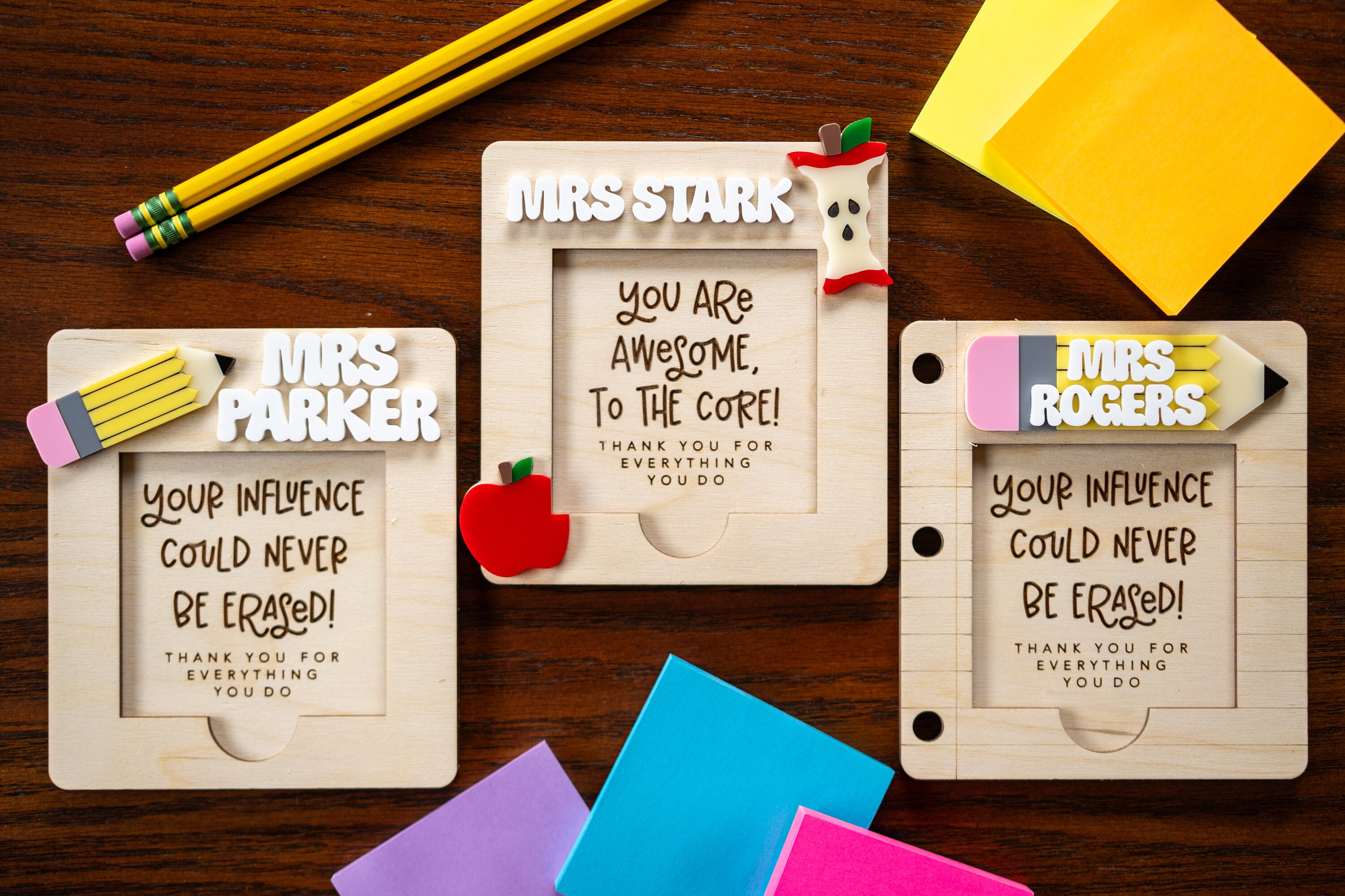 Teacher Appreciation Gift Sticky Note Holder, Teacher Sticky Note ...