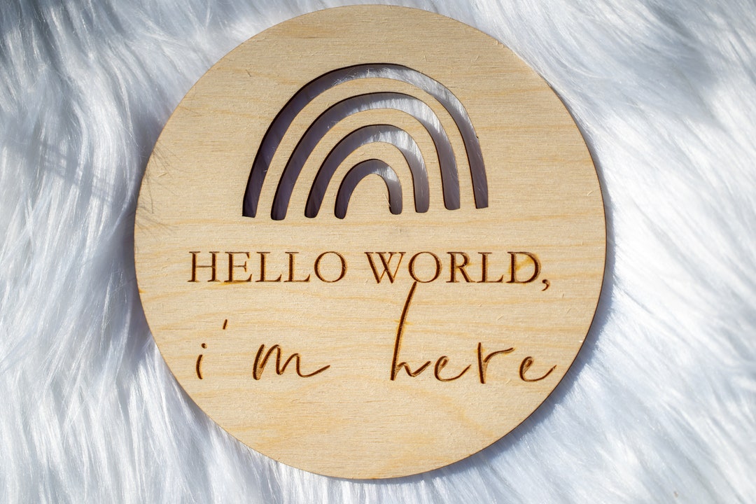 Hello World Newborn Baby Sign, Hospital Baby Sign, New Mom Gift, Baby ...