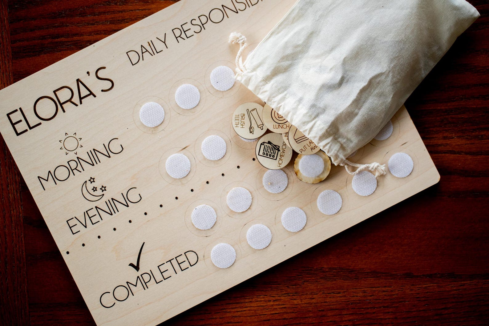 Kids Chore Chart, Personalized Responsibilities Board, Daily ...