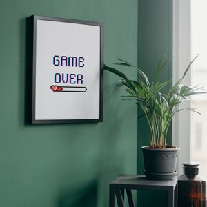 Printable Game Over Print | Instant Download Home Decor Wall Print - Etsy