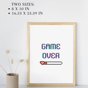 Printable Game Over Print | Instant Download Home Decor Wall Print - Etsy