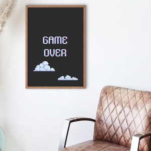 Printable Game Over Print | Instant Download Home Decor Wall Print - Etsy