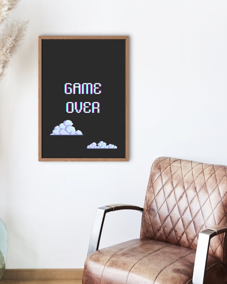 Printable Game Over Print | Instant Download Home Decor Wall Print - Etsy