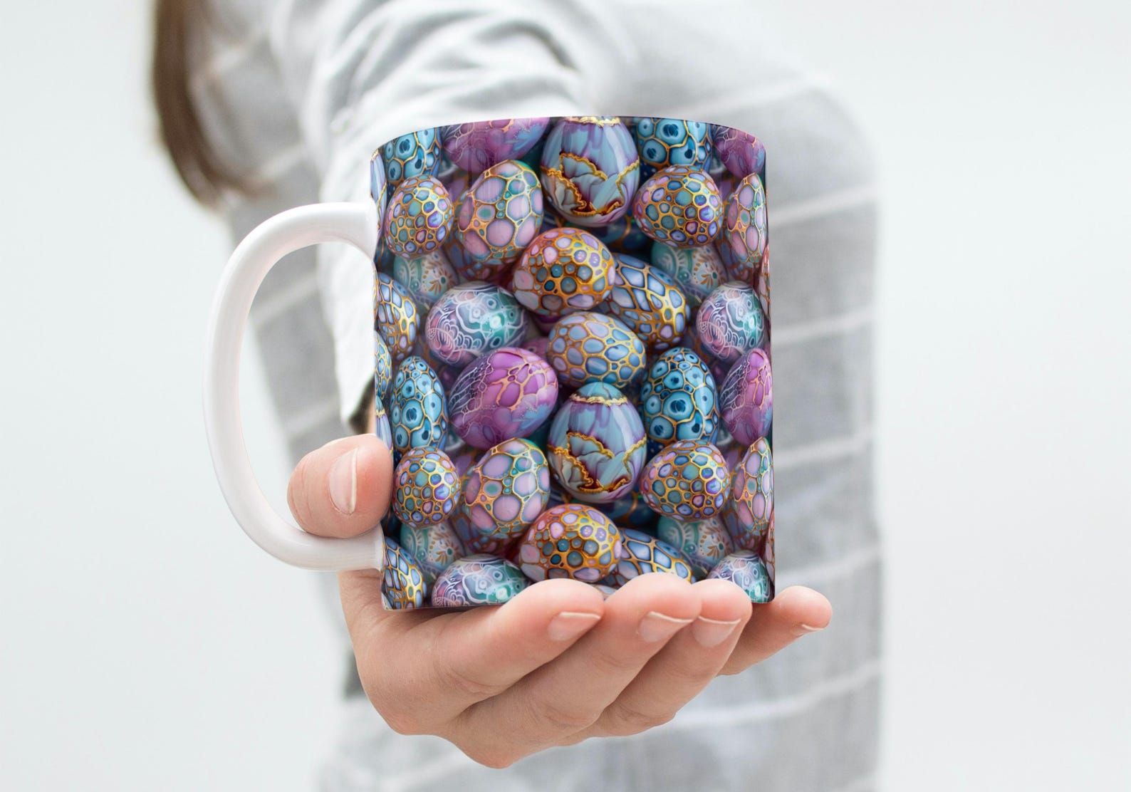 3d Ceramic Pastel Alcohol Ink Easter Eggs Seamless Pattern ...