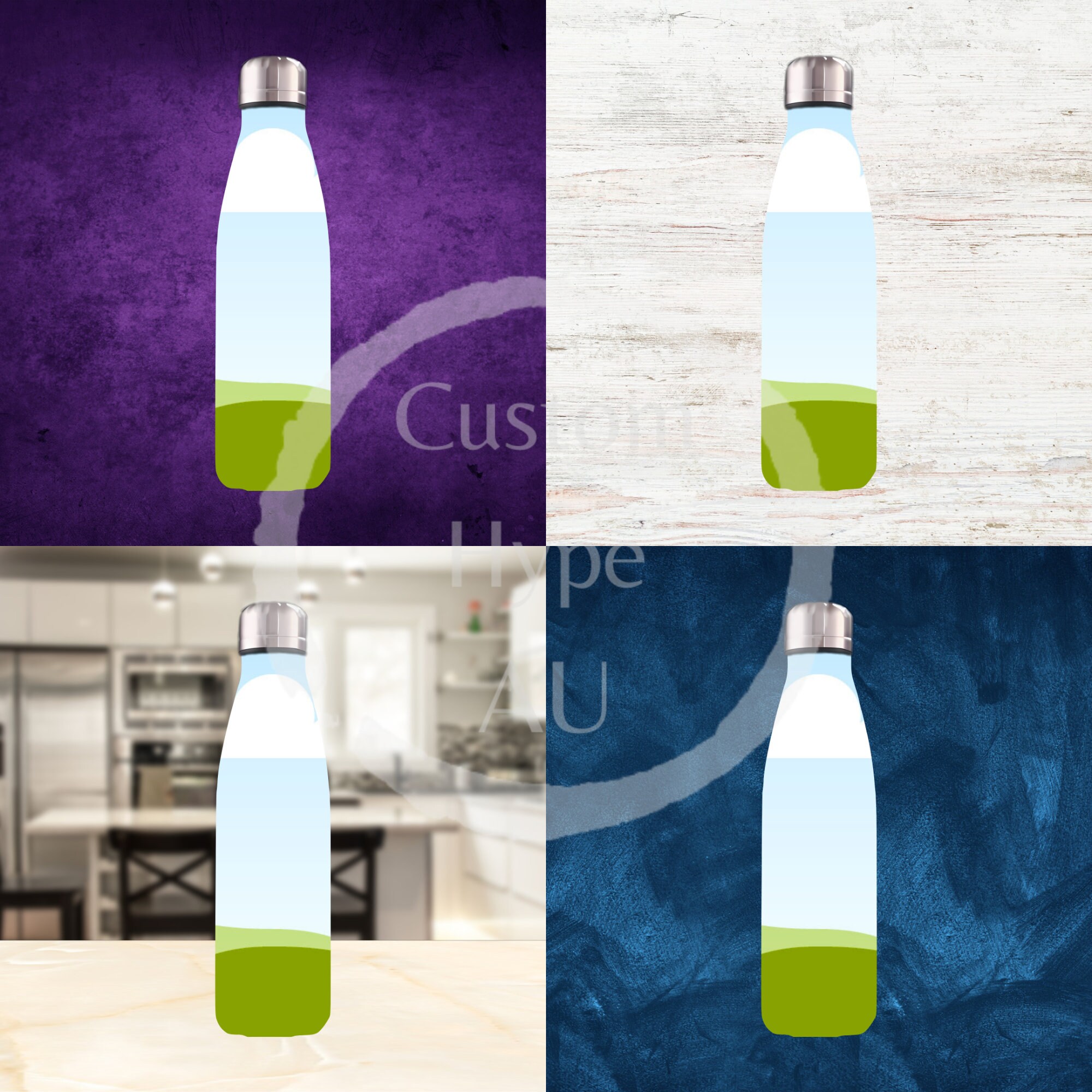 Water Bottle Canva Mock up Frame - 750ml (25oz) Stainless Steel Water ...