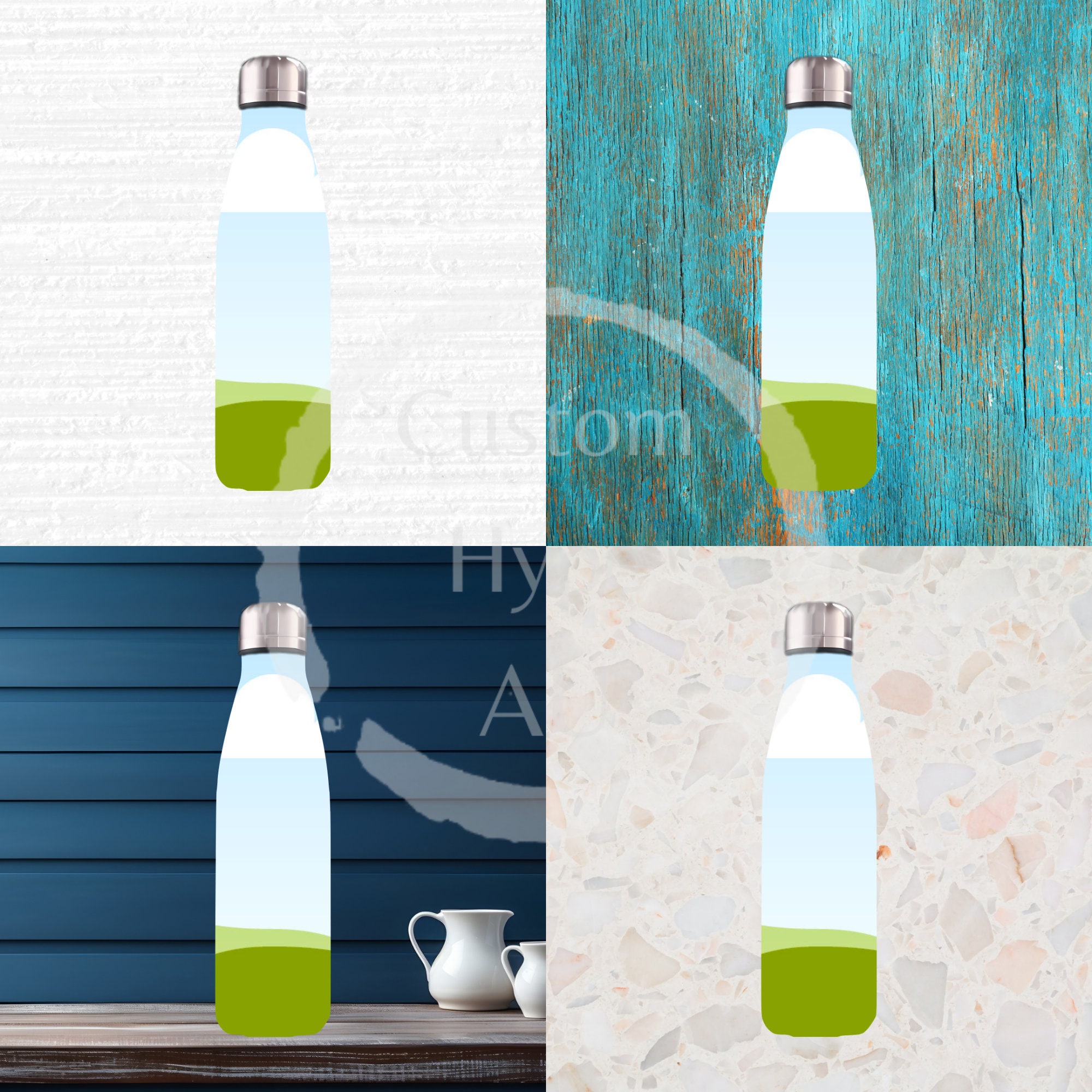 Water Bottle Canva Mock up Frame - 750ml (25oz) Stainless Steel Water ...