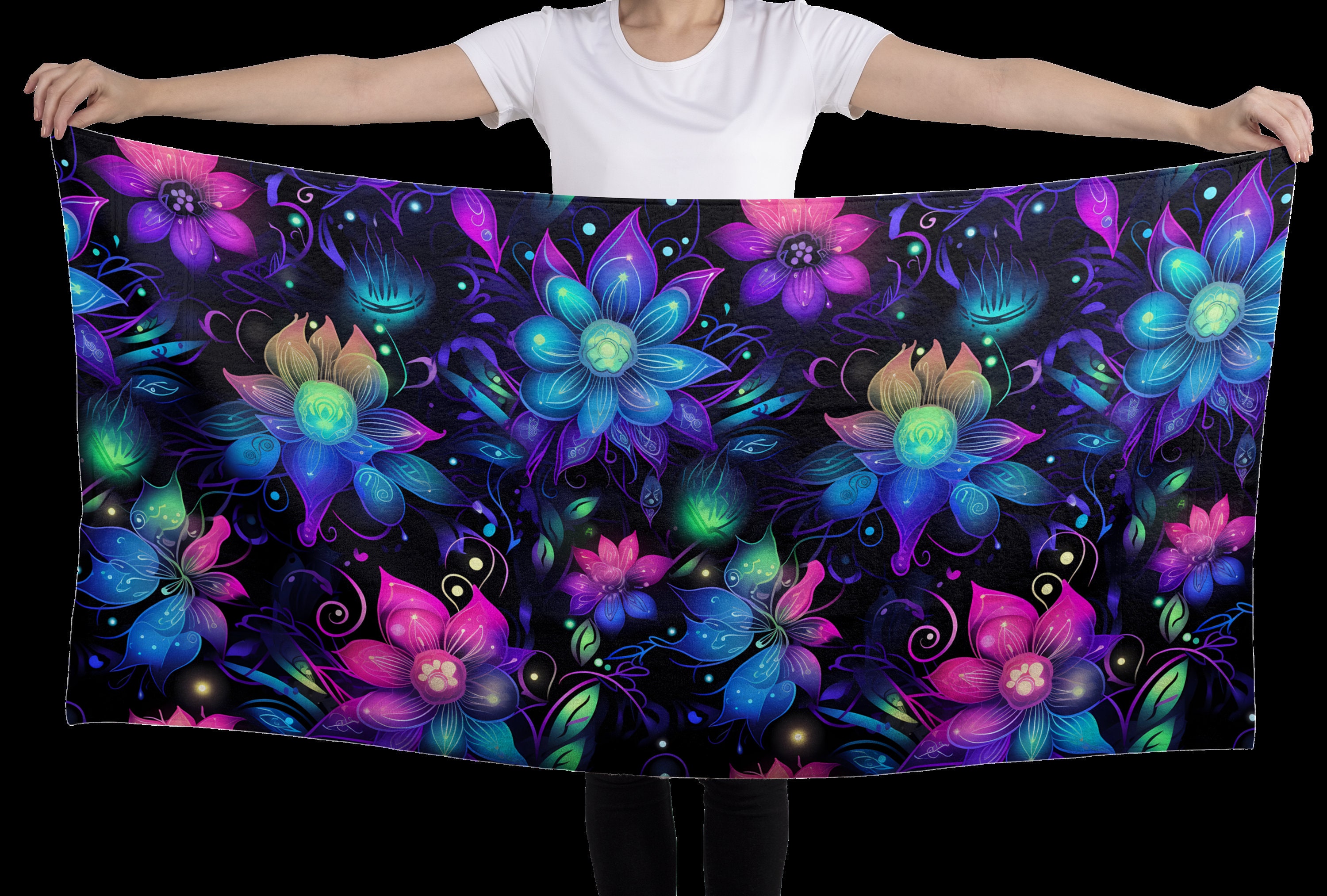 Digital Seamless Pattern Colourful Luminescent Floral Pattern 1 300dpi ...