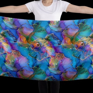 Alcohol Ink Rainbow Fish Seamless Pattern 2 - Sublimation and Print ...