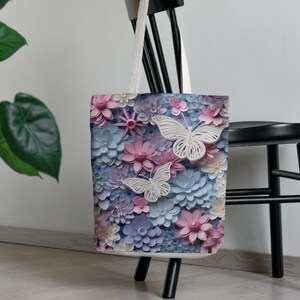 Very Pretty 3d Pastel Flowers & Butterflies Seamless Digital Pattern ...