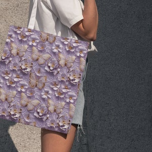 3d Elegant Gold Butterflies on Lavender Floral Seamless Pattern ...