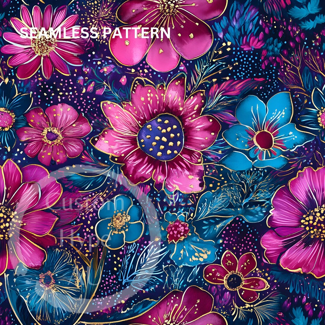 Alcohol Ink Floral Batik Seamless Pattern - Sublimation and Print ...