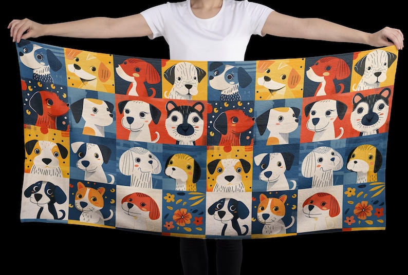 Whimsical Canine Collage Seamless Pattern - Sublimation and Print ...