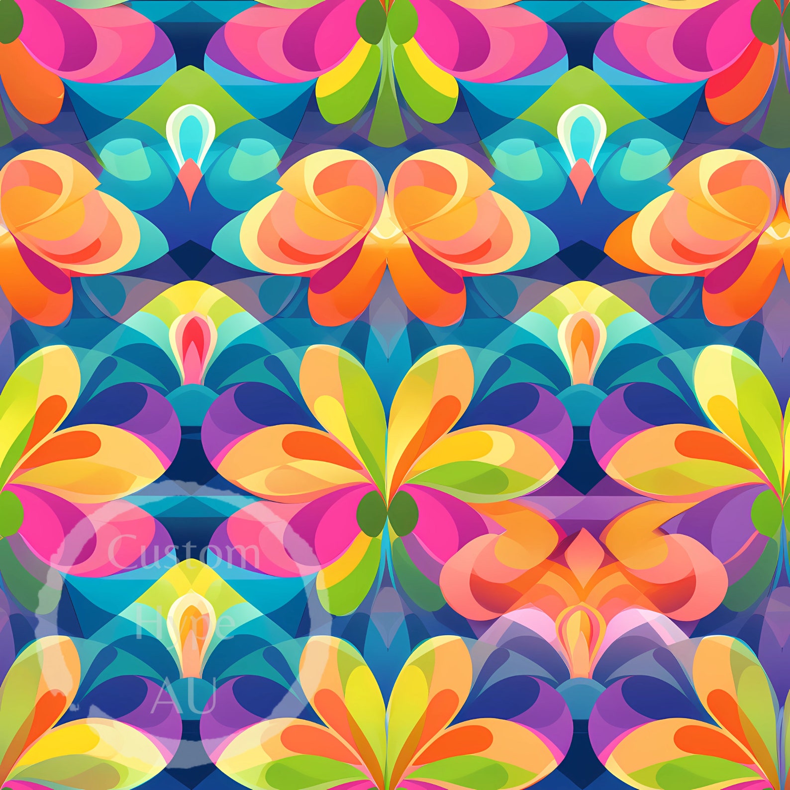 Rainbow Geometric Digital Seamless Pattern for Sublimation & Print ...