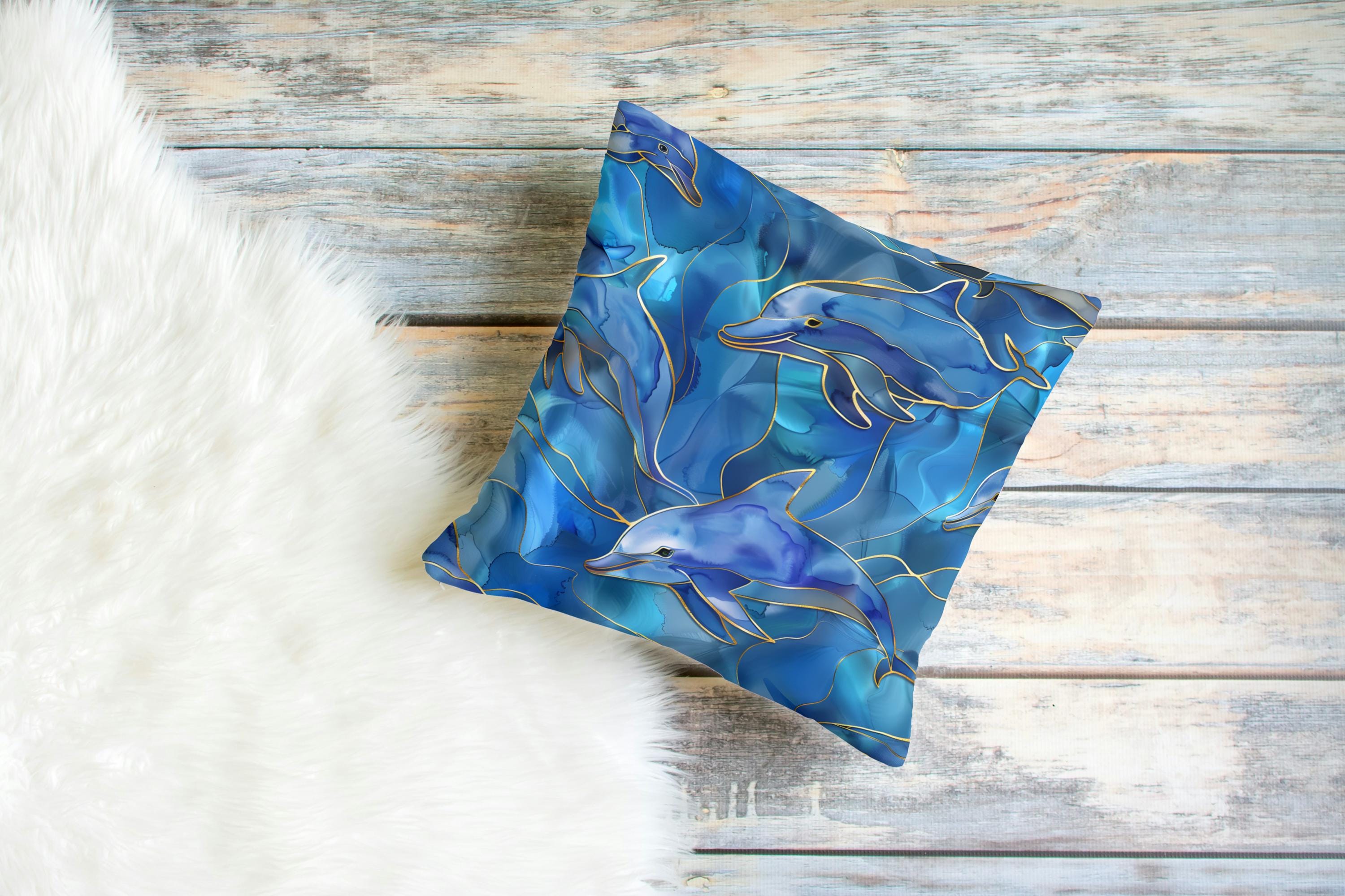 Alcohol Ink Dolphins Seamless Pattern - Sublimation and Print - 300dpi ...