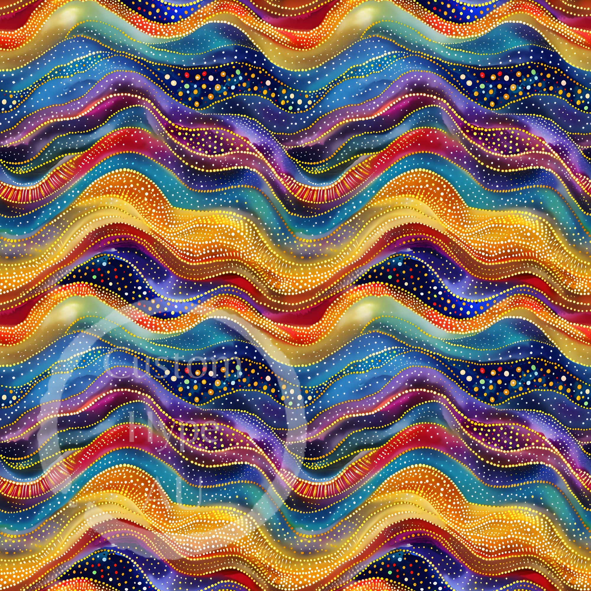 Wavy Dot Batik Seamless Pattern Sublimation & Print 300dpi PNG Gift for ...