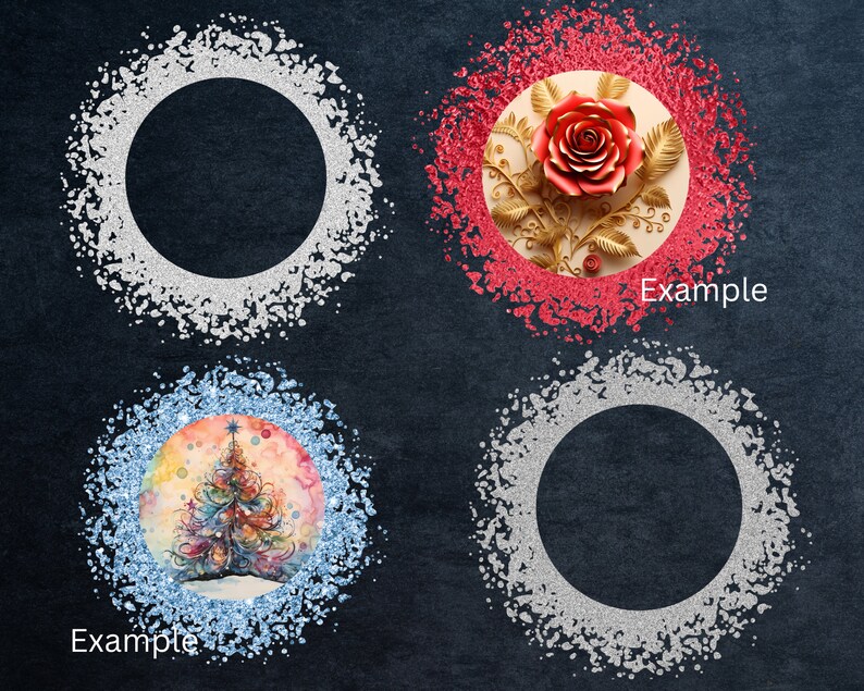 Glitter Blur Round Frames Clipart Bundle for Sublimation and Print ...