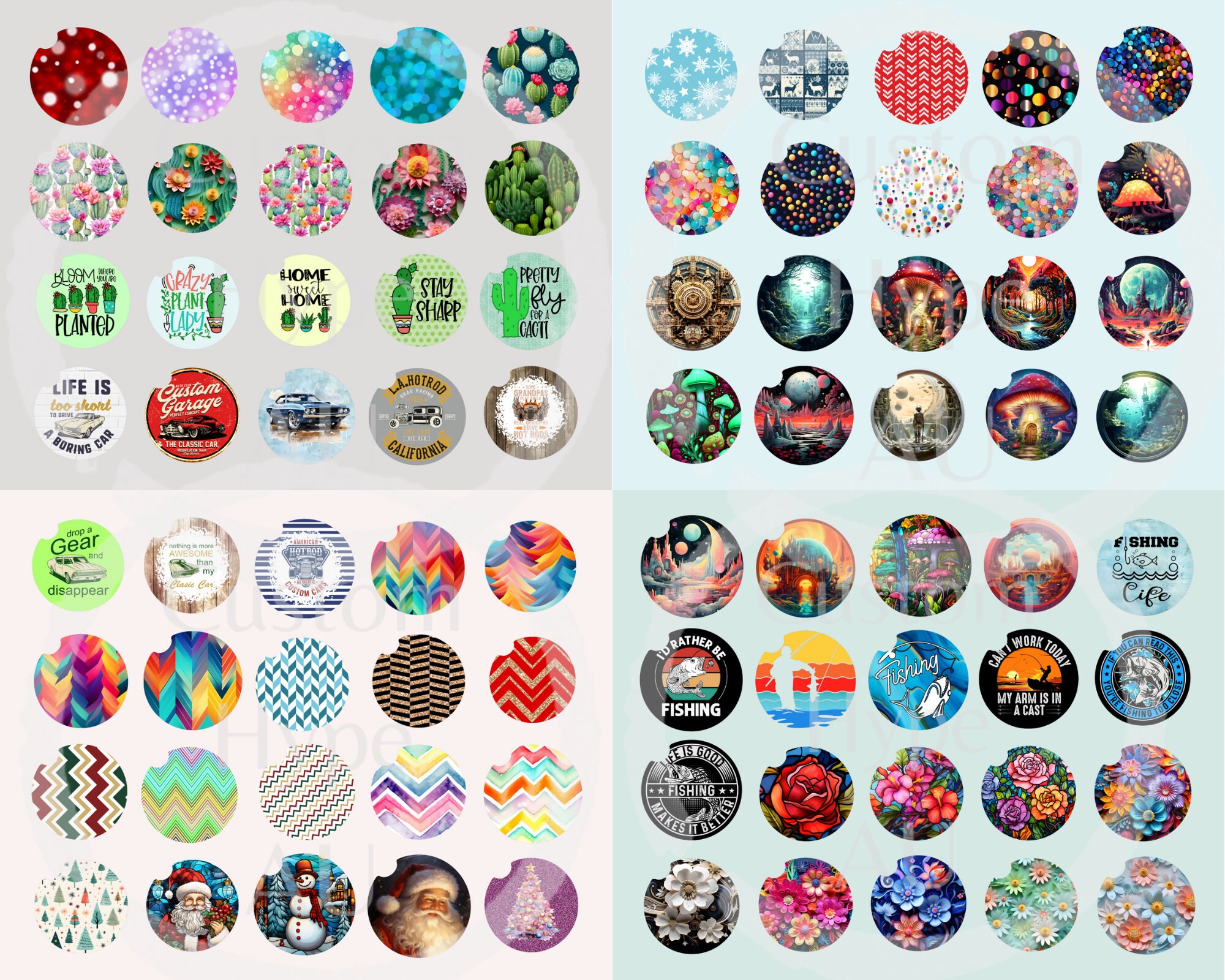 350 Car Coaster Designs Bundle for Sublimation - Suitable for All Types ...