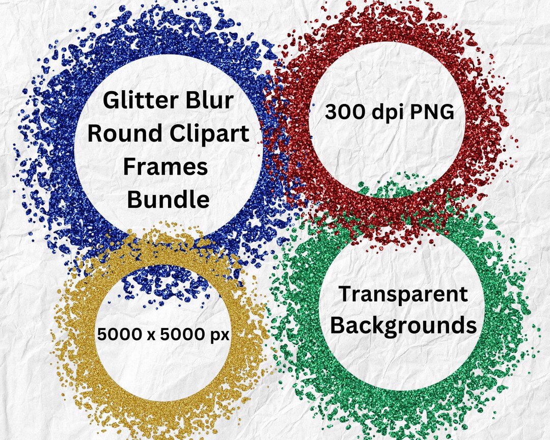 Glitter Blur Round Frames Clipart Bundle for Sublimation and Print ...