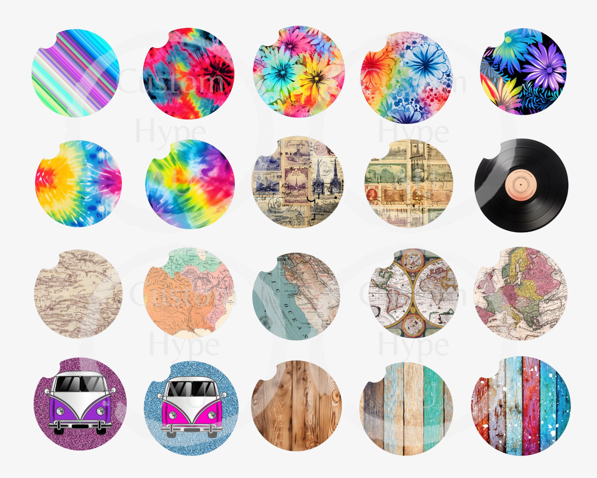 350 Car Coaster Designs Bundle for Sublimation - Suitable for All Types ...
