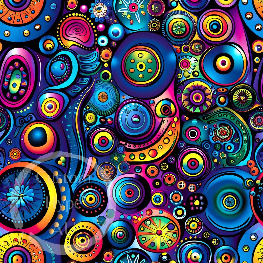 Abstract Vibrant Seamless Pattern - Sublimation and Print - 300dpi PNG ...