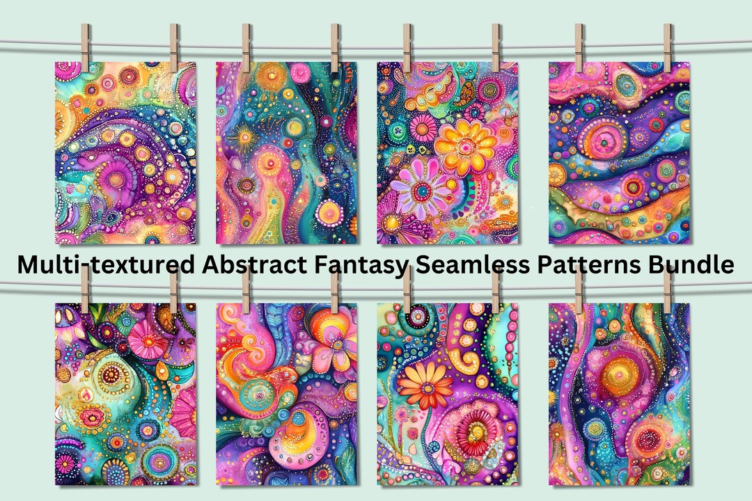 Seamless Patterns Bundle - Multi-textured Abstract Fantasy ...