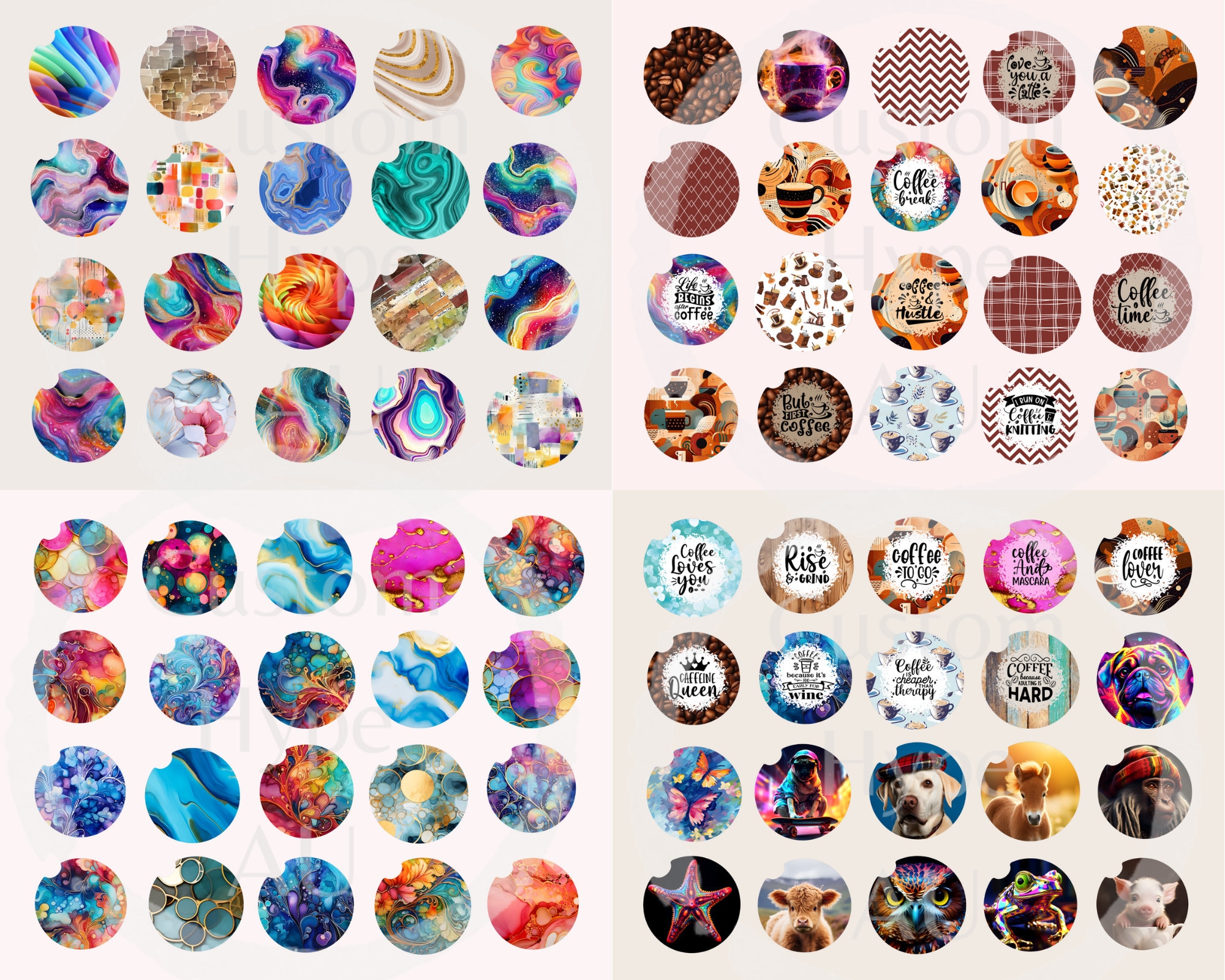 350 Car Coaster Designs Bundle for Sublimation - Suitable for All Types ...